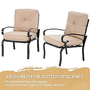 Oakmont 2 Piece Outdoor Furniture Patio Bistro Chairs Metal Dining Furniture Set, All-Weather Garden Seating Chair (Brown)