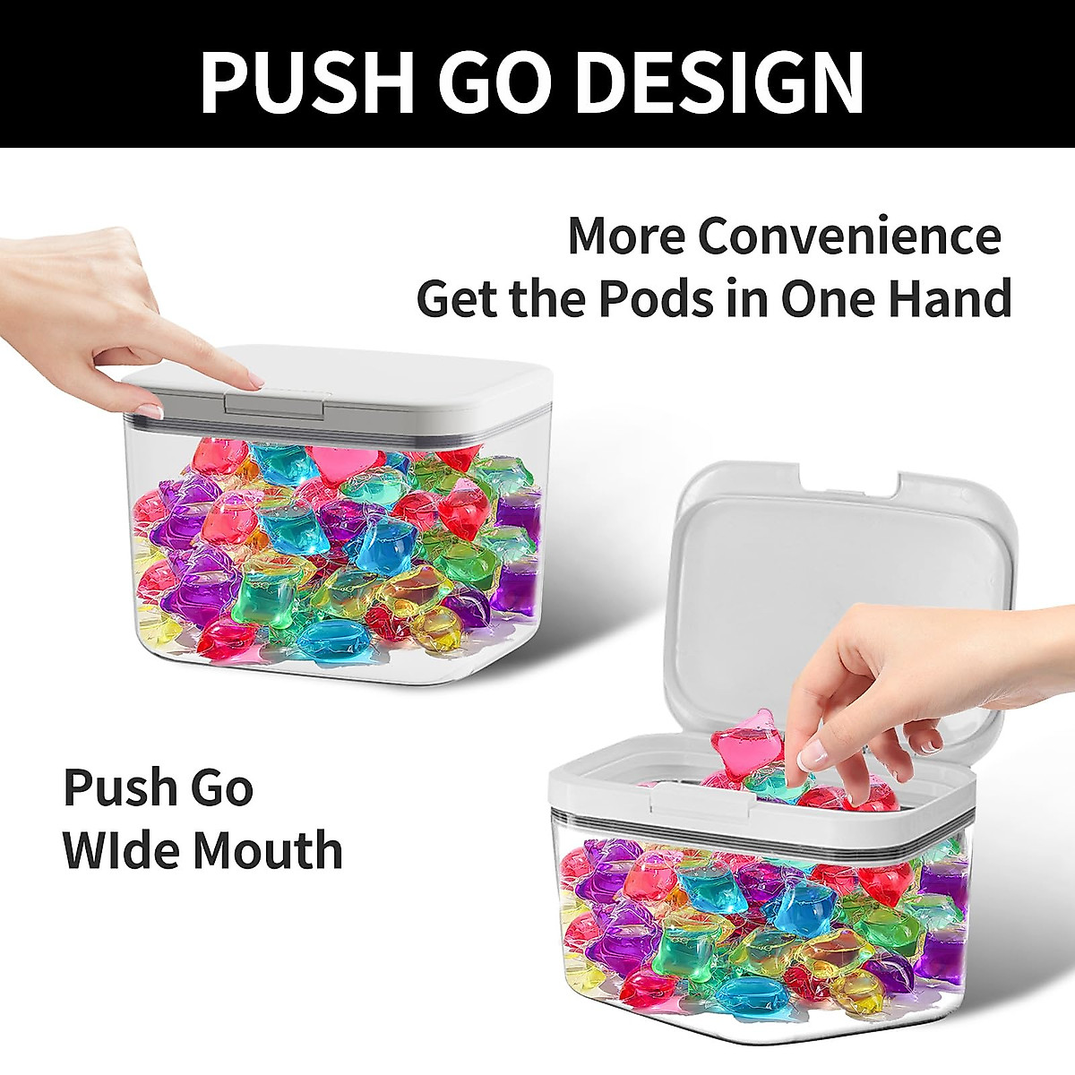 Laundry Pods Container, Laundry Pod Holder with Lid Laundry Pod Container 2.8L/94oz with Scoop Used for Dry Storage of Laundry Beads, Laundry Powder and Laundry Fragrance Beads