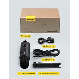USB Microphone for Computer, Cardioid PC-Microphone, Professional 78 dB Full Metal Microphone, Compatible with Computers, Laptop, Mac, Good Use for Audio Recording, Skype, Gaming, Voice Chat
