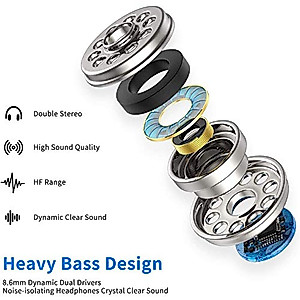 USB C Headphones HiFi Stereo USB Type C Earbuds in Ear Earphones Headset with Mic and Volume Control Compatible with Samsung Galaxy Google Pixel OnePlus 6T and More Type C Port Models