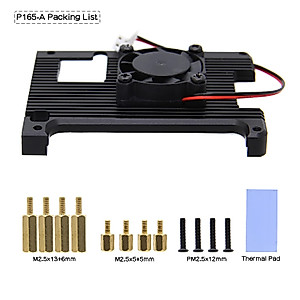 Geekworm 7mm Thickness Embedded Heatsink with Fan (P165-A) for Raspberry Pi 4, Armor Aluminum Radiator with 5V Cooling Fan Compatible with Raspberry Pi 4 Model B Computer