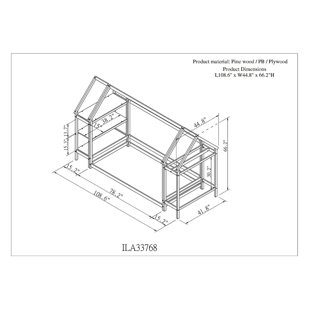 House Bed with Storage, Twin Size Montessori Floor Bed with Detachable Shelves and Hanging Rod, Wooden Floor Bed with Rails and 2 Stands for Kids Boys Girls Teens, White