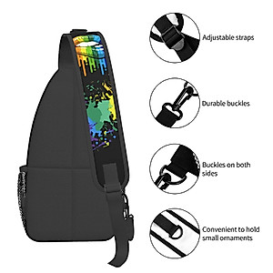 ZREXUO Rainbow LGBT Print Chest Bags Crossbody Sling Backpack Travel Hiking Daypack Crossbody Shoulder Bag For Men Women