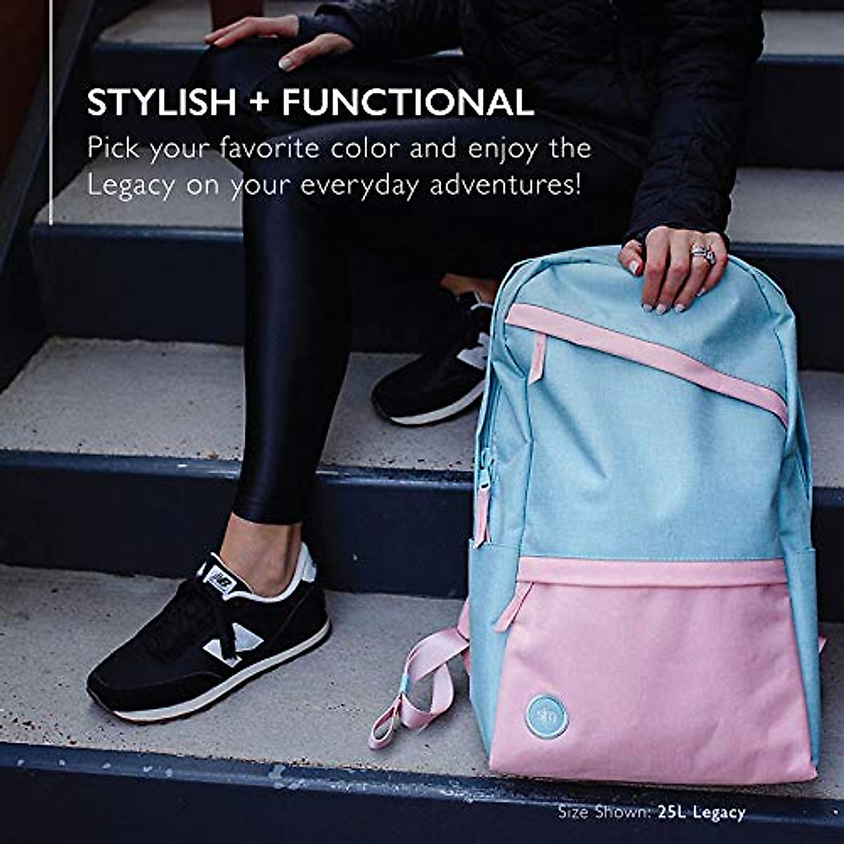 Simple Modern Legacy Backpack with Laptop Compartment Sleeve - 35L Travel Bag for Men & Women College Work School -Blush