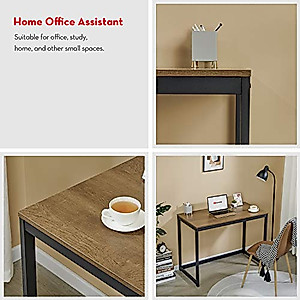 WOHOMO Small Computer Desk 39” Simple Modern Desk with Large Legroom Study Writing Desk for Home Office, Dark Brown