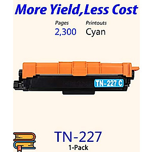 (1-Pack, Cyan) ColorPrint TN227 Compatible Toner Cartridge Replacement for Brother TN-227 TN227C TN-223 TN223 Work with MFC-L3770CDW MFC-L3750CDW HL-L3230CDW HL-L3290CDW HL-L3210CW MFC-L3710CW Printer