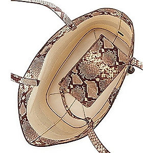 Michael Michael Kors Tasseled Snake‑Print Striped Canvas Large