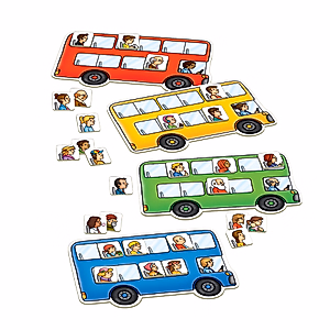 Orchard Toys Moose Games Bus Stop Game. A Fun Introduction to Addition and Subtraction. Pick up and Drop Off Passengers on Your Bus. for Ages 4-8 and for 2-4 Players