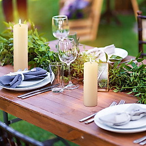 Nuogo 24 Pcs Ivory Pillar Candles Bulk Set of 3 Long Burning Wax Pillar Candles 2 in x 3, 6, 8 Inch Dripless Unscented Smokeless Candles for Wedding Party Spa Lantern Fireplace Home