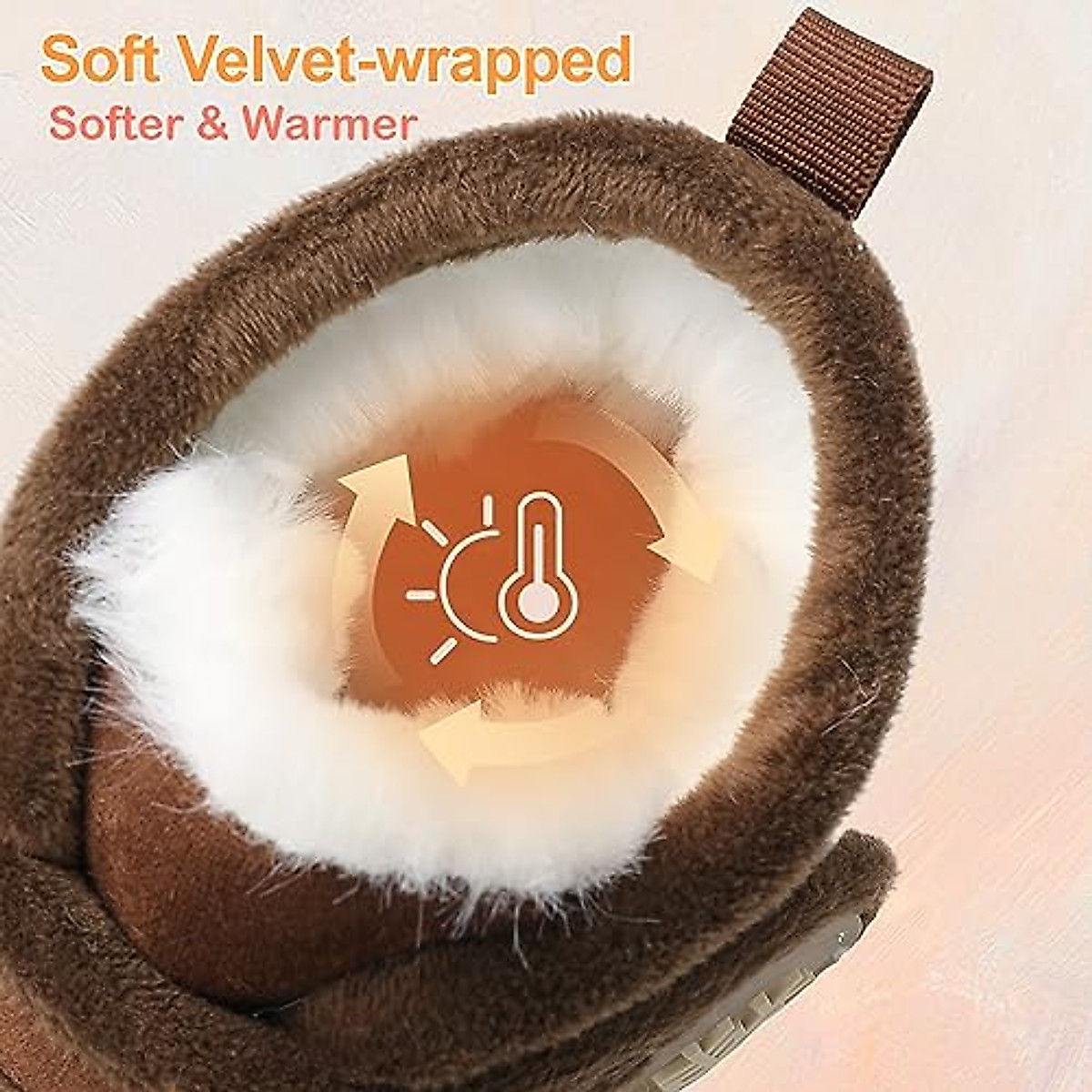 Scurtain Hard Bottom Baby Shoes Girl Winter Brown Boots Boy House Sock Shoes Fuzzy Winter Bedroom Slippers 16-24 Months