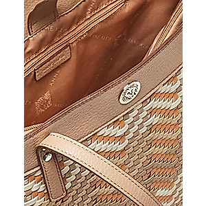 Anne Klein womens E/W Anne Klein Multi woven E W Tote, Neutral Truffle, Large US