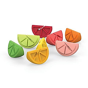 TrueZoo Citrus Wine Glass Charms and Glass Drink Markers - Fruit Wine Accessories - Multi Color Set of 8