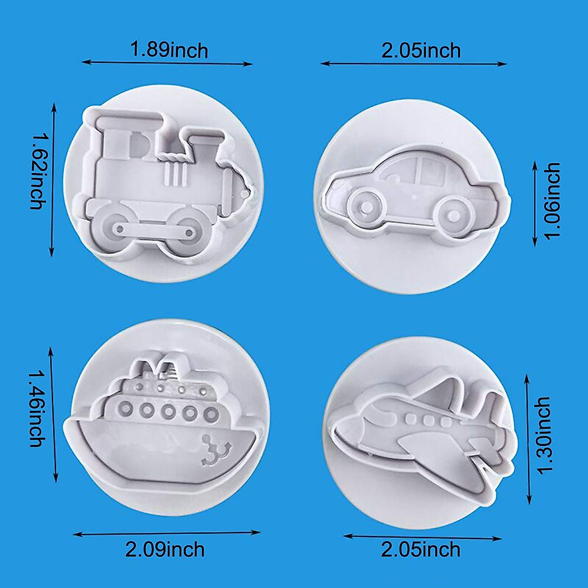 INSPEE 8 Pcs Baking Cutter Mold Vehicle Cake Fondant Transport Car Cookie Plunger DIY Decorating Tools