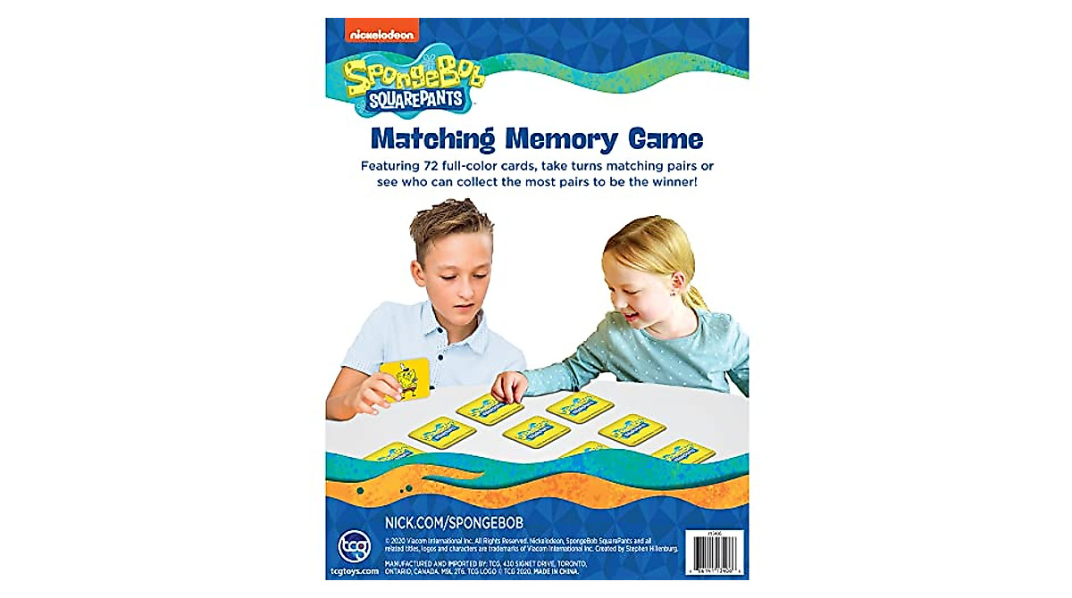 SpongeBob Memory Matching Card Game for Kids