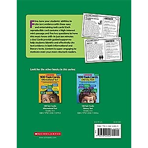 100 Task Cards: Text Evidence: Reproducible Mini-Passages With Key Questions to Boost Reading Comprehension Skills