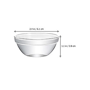 Angoily Stackable Clear Bowl Mini Glass Bowls Set of 10, Clear Mini Prep Bowl Glass Serving Bowls for Kitchen Prep, Dessert, Dips, Candy Dishes (2.4 Inch) Side Dishes