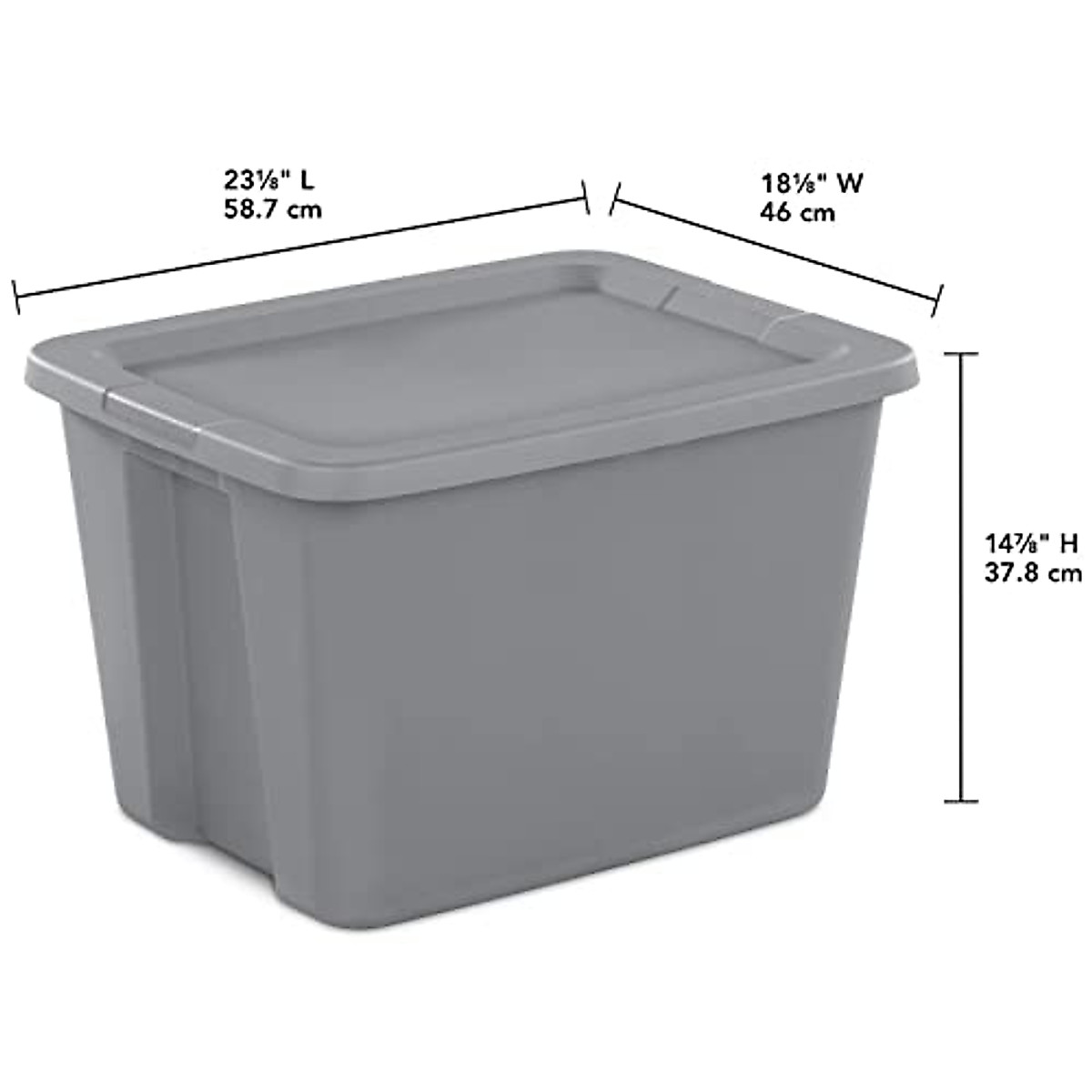 DXBO 18 Gallon. Storage Box Plastic With Lid, Stackable and Nestable, For Clothes, Toys, Books, Snacks, Shoes and Grocery Storage Box, Gray #