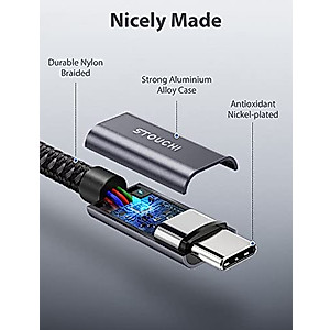 Stouchi USB C Extension Cable 10FT/3M, USB C Extension Cable Type C 3.1 Male to Female Fast Charging & Audio Data Transfer for Galaxy S23, iPad Mini/pro, MacBook Air M2/ M1 Mac Mini/pro, Mag- Safe