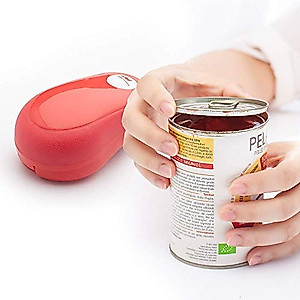 Kitchen Mama One Touch Can Opener: Open Cans with A Simple Push of Button and Stop Automatically After Completion - Smooth Edge, Food-Safe | Two Electric Can Openers - Red and Purple