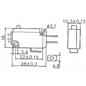1PC Micro Switch for Air Fryer XL Power XL Vortex Air Fryer KW7-0 16A 125V