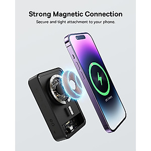 Baseus 20000mAh Magnetic Battery Pack,PD 20W Portable Charger Power Bank,Wireless Power Bank Fast Charging with USB-C Cable,for MagSafe, for iPhone 15/14/13/12 Series and AirPods 3/2/Pro