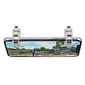 Ueohitsct Phone Mobile Game Trigger Fire Button Handle for L1R1 Shooter Controller PUBG US, Silver, Medium