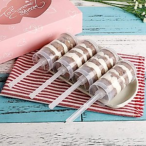 26 Pack Round Shape Clear Push-Up Cake Pop Shooter (Push Pops) Plastic Containers with Lids