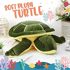 Civaner Soft Plush Sea Turtle Stuffed Animals, Plush Pillow Toys, Giant Stuffed Turtle, Tortoise Plush Toys Doll Birthday Graduation Nurse's Teacher's Day's Gifts for Girls Boys Girlfriend(12 Inches)