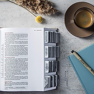 DiverseBee Laminated Bible Tabs (Large Print, Easy to Apply), Bible Study Journaling Supplies, 84 Bible Index Book Tabs for Men and Women, Bible Accessories, Includes 18 Blank Tabs - Noble Theme