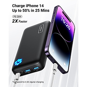 INIU Portable Charger, 22.5W PD QC 20000mAh USB C Power Bank, Fast Charging Battery Pack, 3-Output Phone Charger Compatible with iPhone 15 14 13 12 11 X Samsung S20 S10 Google iPad Tablet