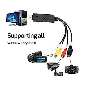 DIGITNOW USB Audio Video Capture Card, Video Grabber VHS VCR TV to DVD Converter Adapter for Windows PC