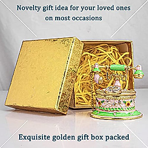 YU FENG Pineapple and Telephone Figurine Trinket Box Hinged Collectible