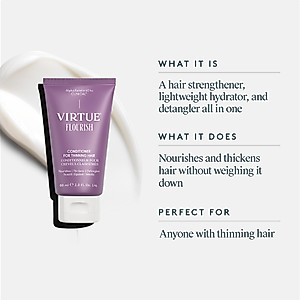 VIRTUE Flourish Conditioner for Fine or Thinning Hair, Sulfate Free Hair Growth Product, Detangles and Thickens, Color Safe