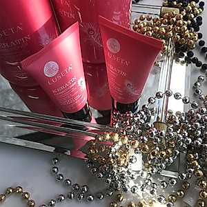 Luseta Keratin Shampoo and Conditioner Smooth and Hydrate Dry Damaged Hair Great for Color Treated Hair Sulfate Free and Gluten Free1.01 Fl Oz×2