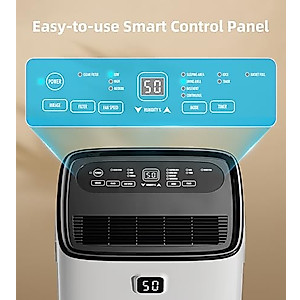 5500 Sq. Ft Dehumidifier for Basement with Drain Hose, VEAGASO 80 Pints Dehumidifiers for Home Large Room Bathroom with Water Tank, Intelligent Humidity Control, Auto Defrost, 24H Timer, Child Lock