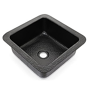 Monarch Abode 19193 Matte Black Hand Hammered Glasgow Dual Mount Bar Prep Sink (12 inches)