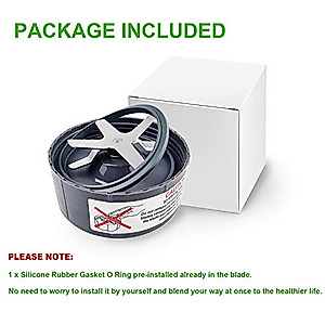 Replacement Extractor Blade, Fit for NutriBullet 600w / 900w Pro Extractor Blade Series with Silicone Rubber Gaskets Seal O Ring for NutriBullet Blender Blade Replacement Parts