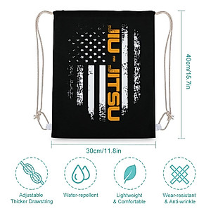 FunnyStar Jiu Jitsu USA Flag Canvas Drawstring Backpack Shoulder Pouch String Bag Sackpack For Gym Shopping Sport Yoga Travel 30x40cm
