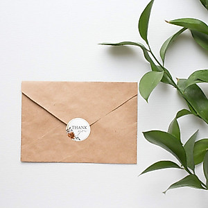 Indie Autumn Floral Thank You Labels / 250 Fall Flower Stickers / 1.5" Round Thank You Stickers / 3 Beautiful Thanks Designs