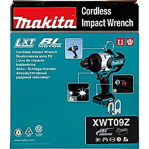 Makita XWT09Z LXT Lithium-Ion Brushless Cordless High Torque Hex Impact Wrench, 18V/7/16"