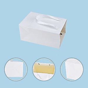HUAPRINT White Paper Bags,White Gift Bags,Shopping Bags with Handles,30 Pack Small Gift Bags 5.25x3.75x8inch,Retail Bags,Party Favor Bags,Merchandise Business Bags,Wedding Bags