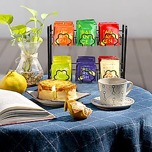 Dicunoy Tea Bag Organizer Rack, 120 Tea Bags Storage Holder, Wall Mounted 2 Tier Stainless Steel Tea Bags Caddy Stand for Coffee, Cabinet, Cupboard, Pantry, Counter Top Organizing