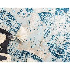 Unique Loom Sofia Collection Area Rug - Salle Garnier (9' x 12' 2" Rectangle, Blue/ Ivory)