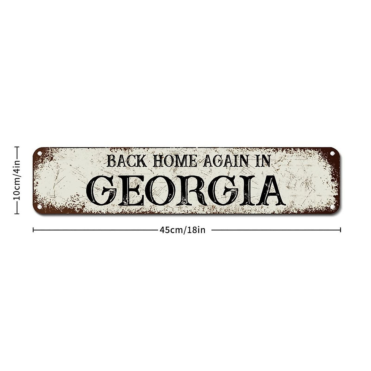 Bomehhjuli Back Home Again in Georgia Metal Sign Georgia State Metal Tin Sign City Pride Metal Wall Art Location Antique Wall Plaque Poster for Garage Man Cave Bar Kitchen 18x4in