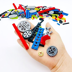 TACYILLU 202 Pcs Building Blocks Parts Gear Chain Wheels Connectors Axle, Liftarm, Pins Accessories Brick Sets Toys Tight Fit with Major Brands…