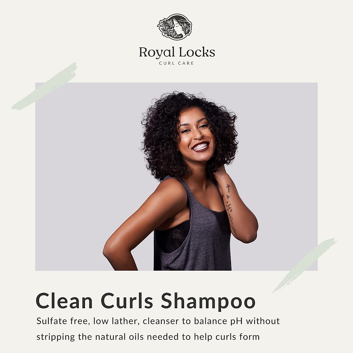 Curly Hair Shampoo by Royal Locks . Clean Curls is Sulphate and Paraben Free . Gentle and hydrating for curly , dry , damaged , grey , permed , or fine hair.