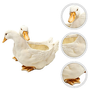 Veemoon Succulents Flower Pot Duck Plant Pot Flowerpot Animal Garden Pots Resin Succulent Planter Bonsai Plant Holder for Home Office Desk Mini Ornament Resin Flower Pots