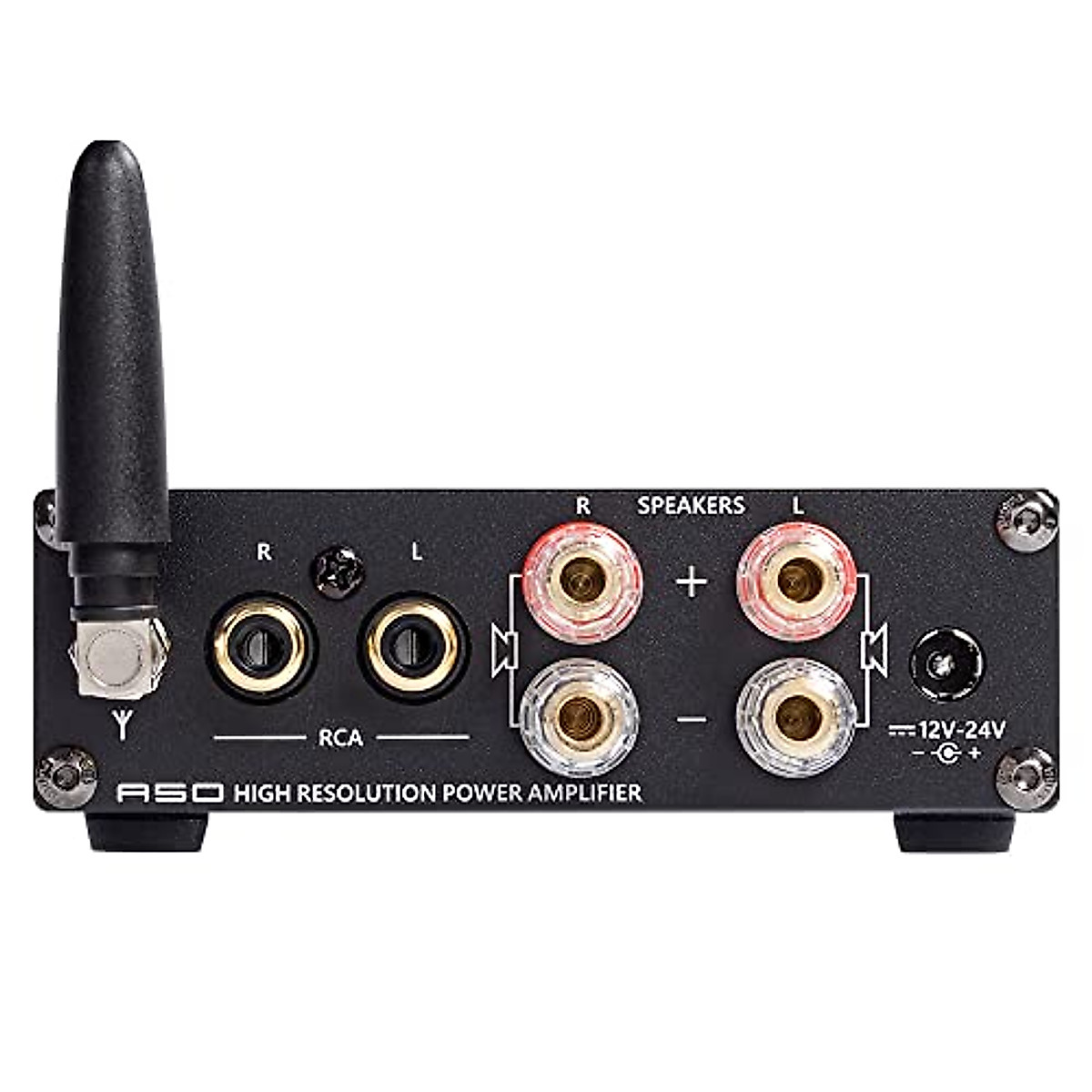 S.M.S.L A50 Stereo Audio Amplifier, 100W x 2 Mini Hi-Fi 2 Channel Class D AMP Receiver, TPA3116*2 Bluetooth 5.0 Bass and Treble 2.0 CH for Home Speakers with Remote Control