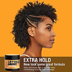 SoftSheen-Carson Let's Jam! Shining and Conditioning Hair Gel by Dark and Lovely, Extra Hold, All Hair Types, Styling Gel Great for Braiding, Twisting & Smooth Edges, Extra Hold, 4.4 oz