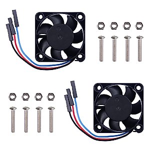 GeeekPi 2PCS PWM Controllable Fan for Raspberry Pi, Speed Adjustment Fan 40x40x10mm for Raspberry Pi, Speed Control Fan DC 5V 4010 Quiet Fan for Raspberry Pi 4, 3 B+, Pi 3 (Black)